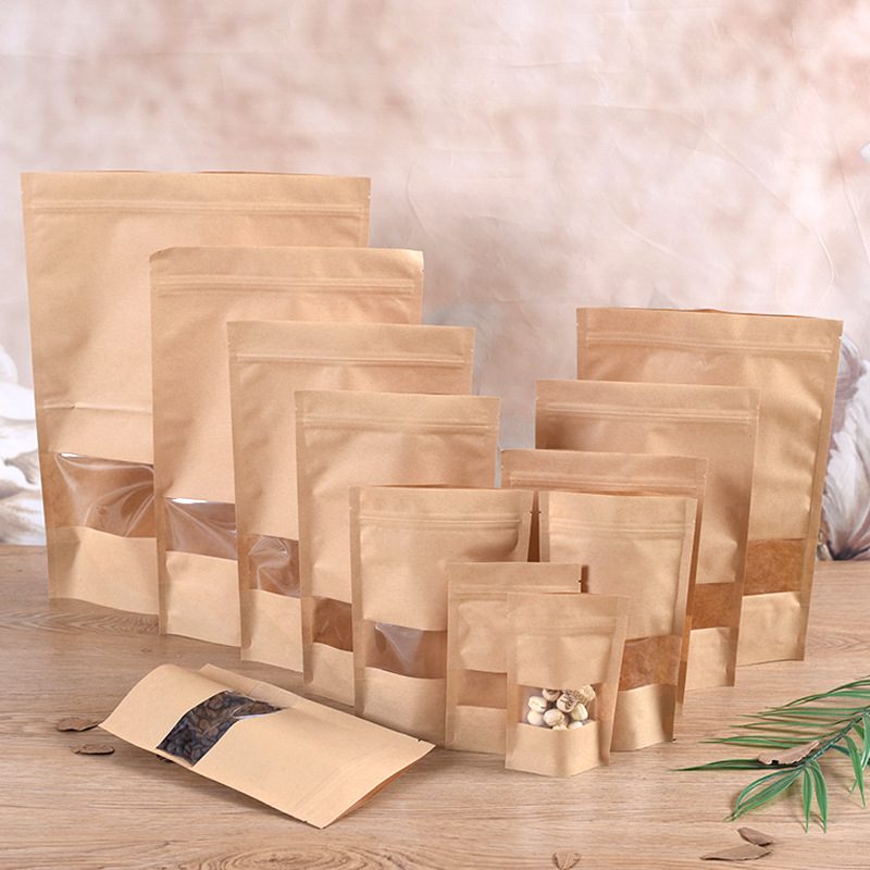 Custom paper pouch, kraft stand up pouches, brown paper pouch supplier ...