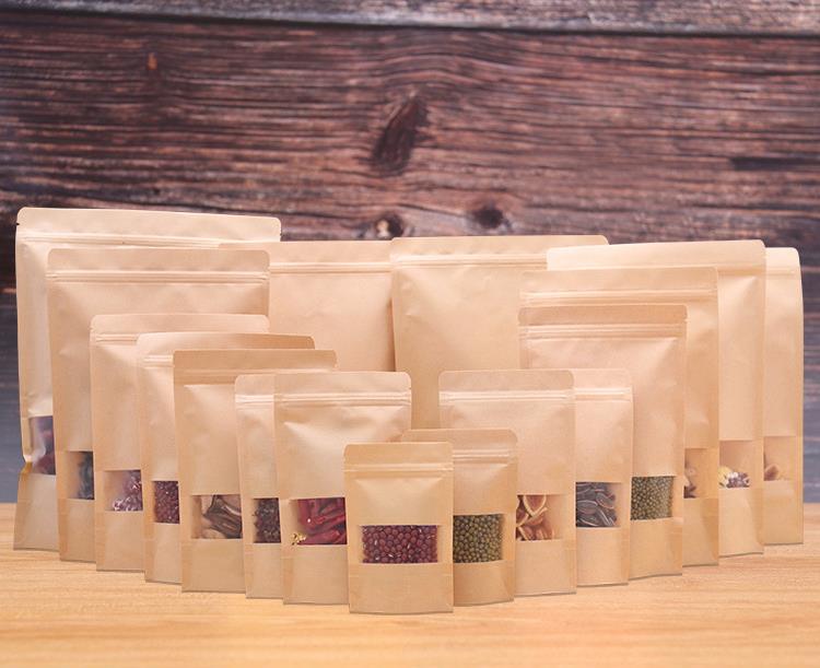 Frosted transparent window paper bag