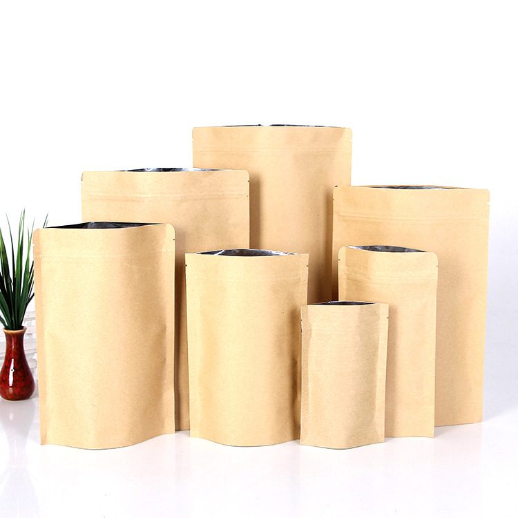 Custom paper pouch, kraft stand up pouches, brown paper pouch supplier ...